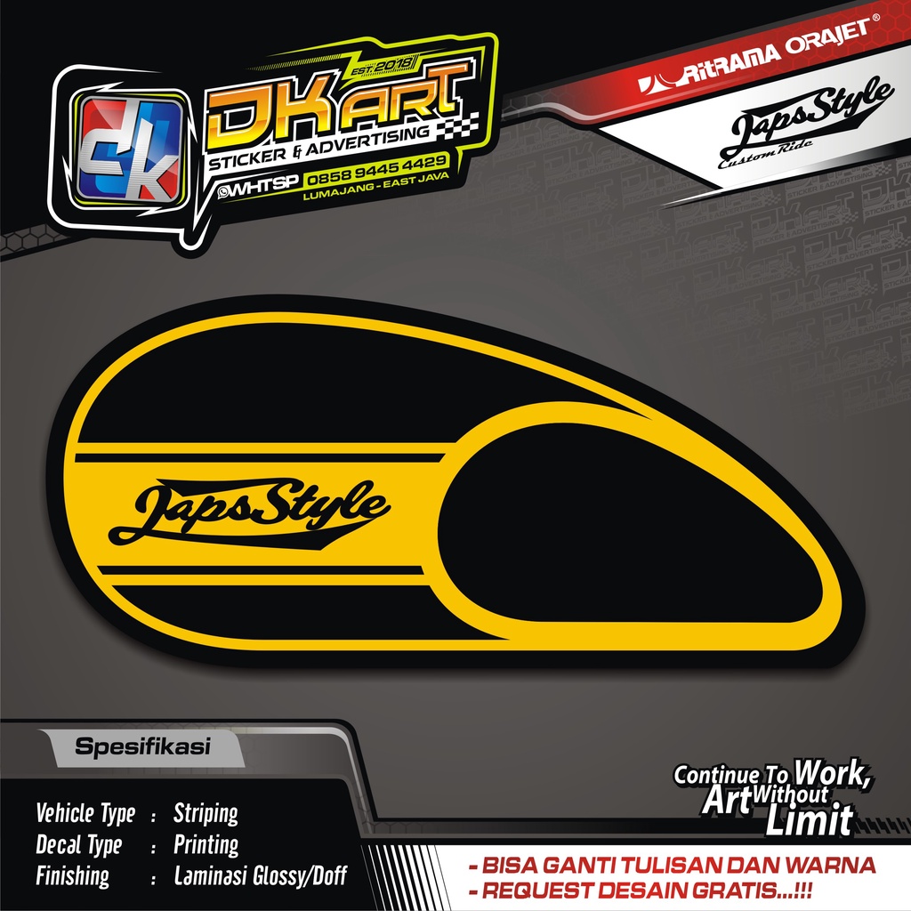 Jual Sticker Striping Custom Japstyle Tangki Triumph Motif Minimalis ...