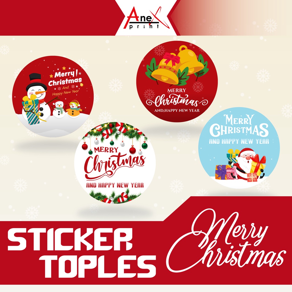 Jual STIKER TOPLES NATAL / STIKER NATAL MERRY CHRISTMAS / STICKER BULAT ...