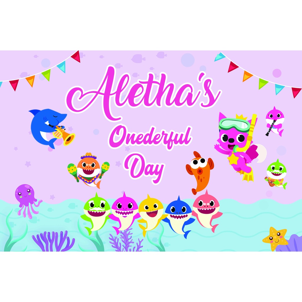 Jual BABY SHARK BANNER/ BACKDROP/ SPANDUK ULANG TAHUN UL-TAH | Shopee ...