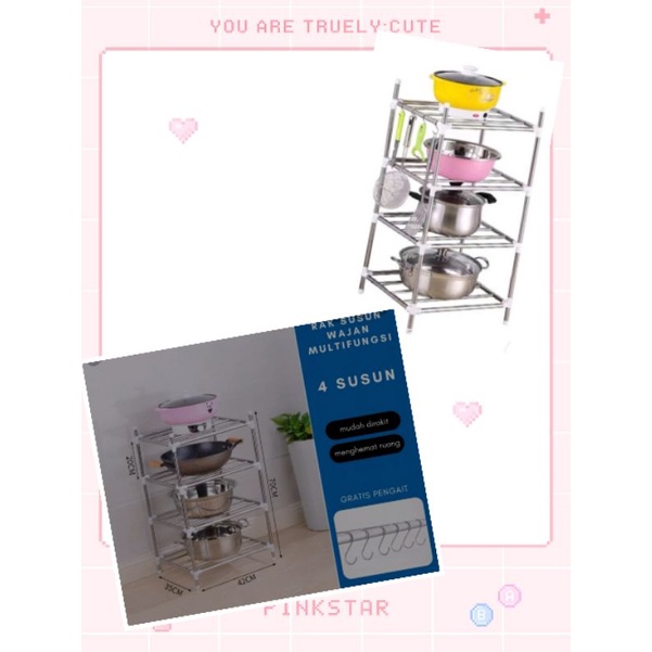 Jual rak susun wajan 4 tingkat atau rak serbaguna | Shopee Indonesia