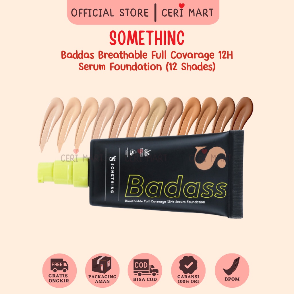 Jual SOMETHINC BADASS Breathable Full Coverage 12HR Serum Foundation ...