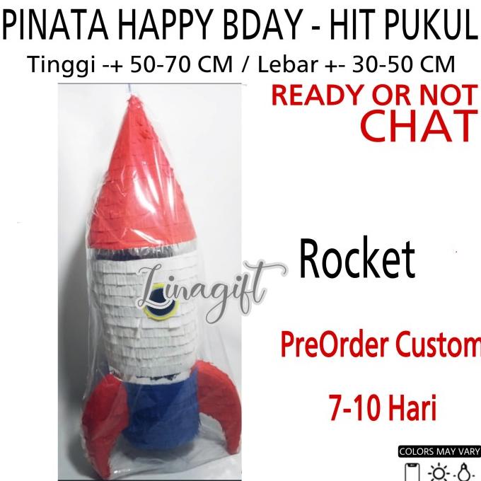 Jual PINATA ROCKET PESAWAT ANGKASA SPACE SHIP ULANG TAHUN BDAY READY ...