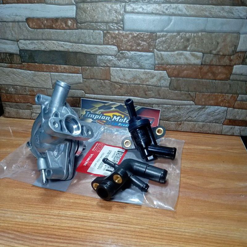 Jual Water pam assy plus termostat plus sambungan selang radiator Honda ...