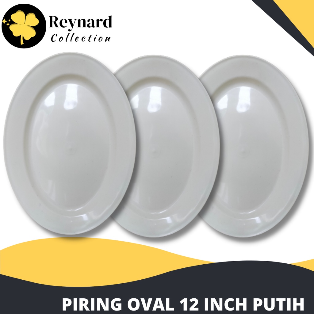 Jual Piring Oval 12 Inch Putih Piring Saji Ikan Sayur Tebal Super ...