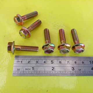 Jual FLANGE BOLT KUNING M8 X 30 / BAUT 12 KUNCI 12 / BAUT TOPI M8 X 30 KUNING / FLANGE BOLT ...