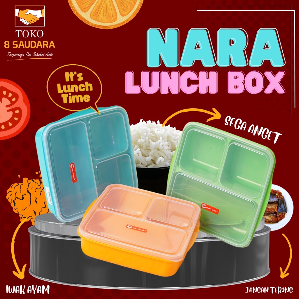 Jual Tempat Makan Nara / Lunch Box / Kotak Makan Simple , Kece dan Elegan / Kotak Makan Sekolah ...