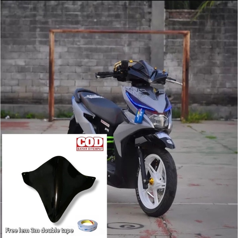 Jual Visor winshield akrilik honda beat fi esp beat new warna hitam ...