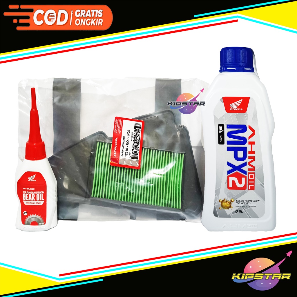 Jual PAKET FILTER UDARA GENIO DAN OLI MPX 2 PLUS OLI GARDAN AHM ...