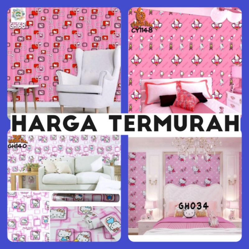 Jual Wallpaper Hellokitty Wallpaper HK Wallsticker Kamar Anak Wallpaper Karakter Wallpaper ...