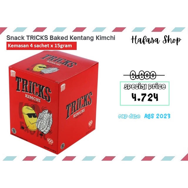 Jual Snack TRICKS Baked Kentang Kimchi 1 box (4 sachet x 15 g) | Shopee ...
