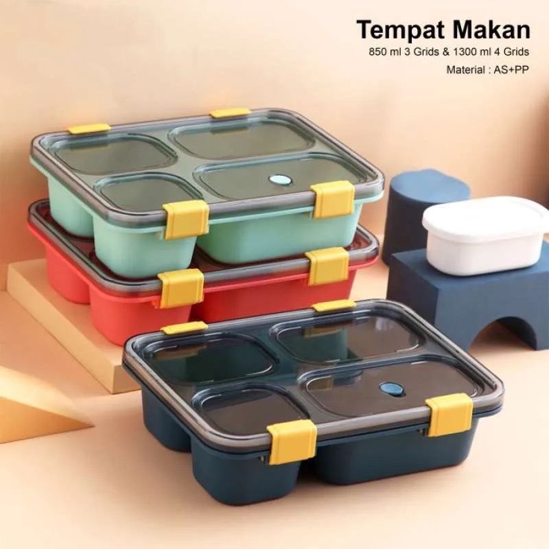 Jual J794 Kotak Bekal Kotak Makan Launch Box Anak Plastik Sekat Portable Lunch Box tempat makan ...