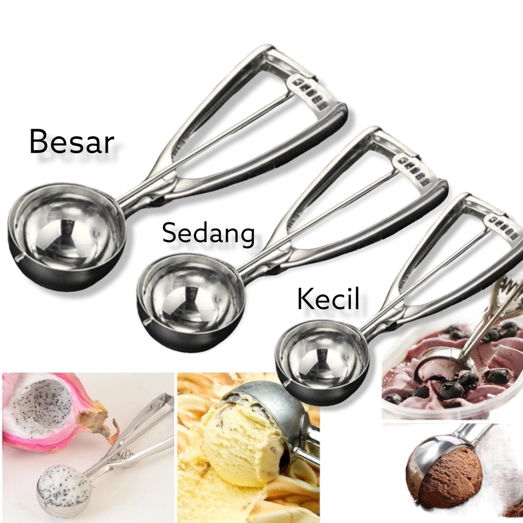 Jual Sendok Es Krim Stainless Ice Cream Scoop Spoon Premium Sekop ...