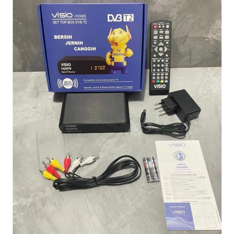 Jual SET TOP BOX STB DVB T2 VISIO HS1685 ORIGINAL SNI KOMINFO | Shopee Indonesia