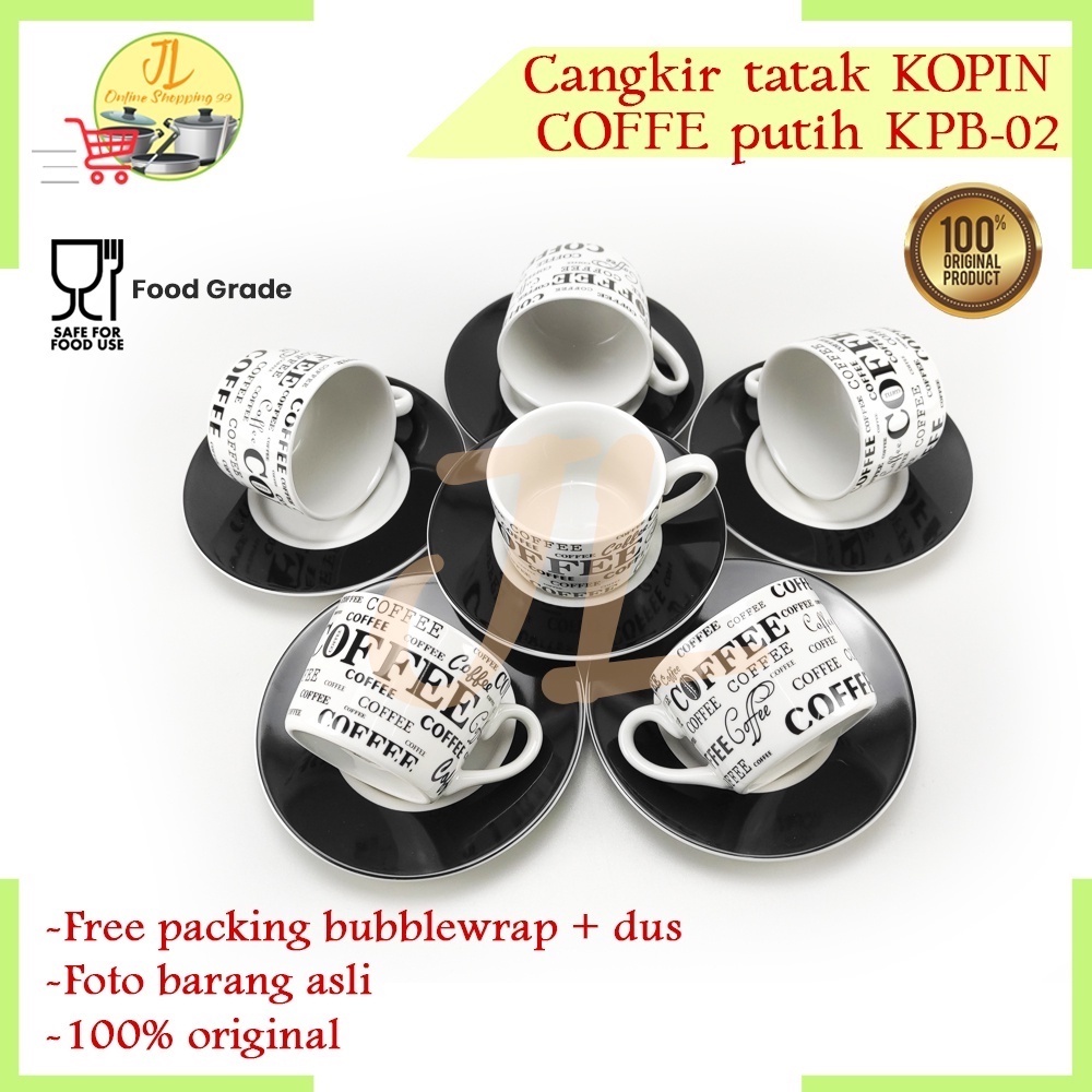 Jual cangkir tatak set espresso motif coffee putih 180ml isi 6 pasang KOPIN KPB-02 | Shopee ...