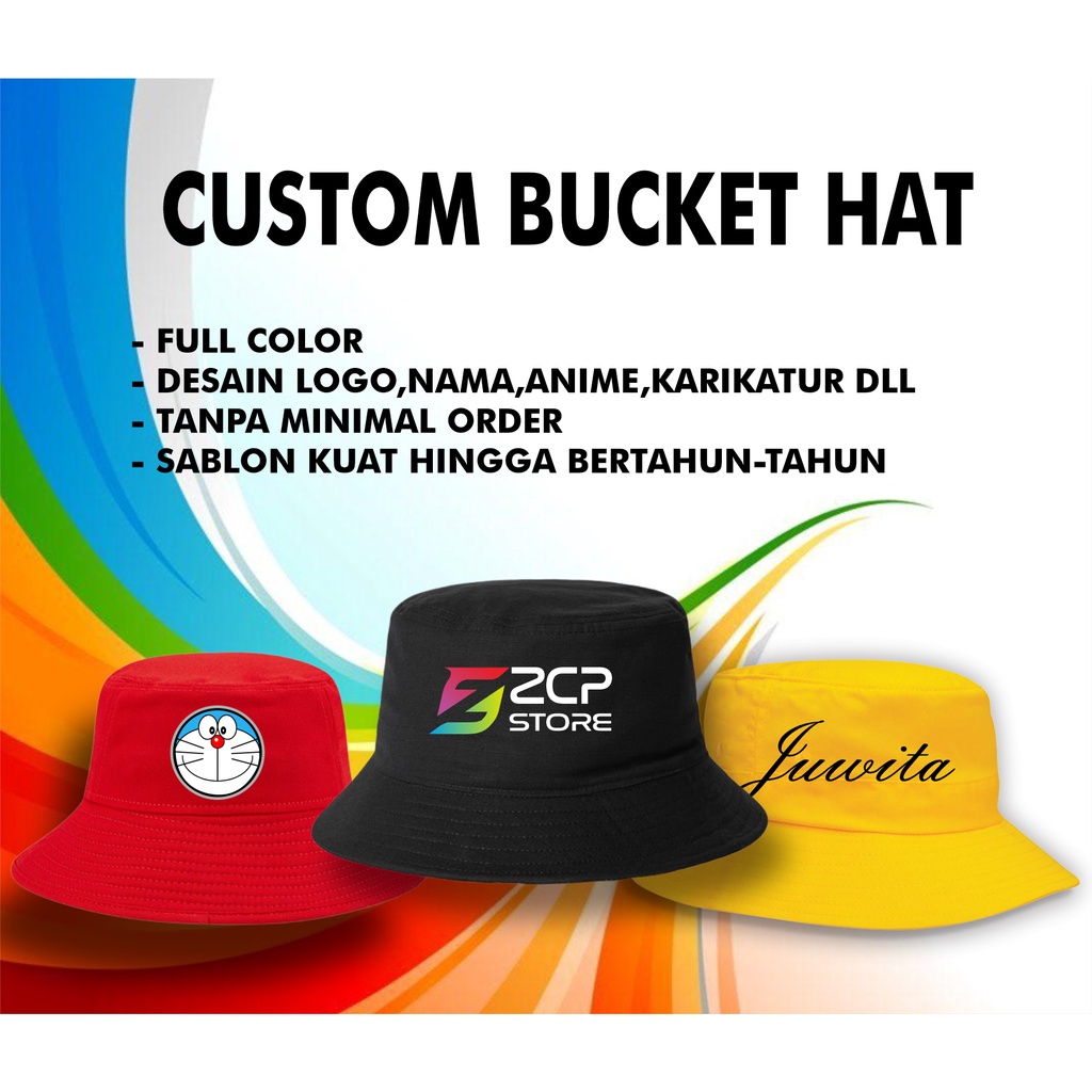 Jual BUCKET HAT CUSTOM SABLON | TOPI BUNDAR CUSTOM | TOPI SABLON SATUAN ...