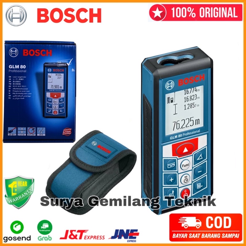 Jual Meteran Laser Digital Range Finder Bosch GLM 80 Alat Pengukur ...