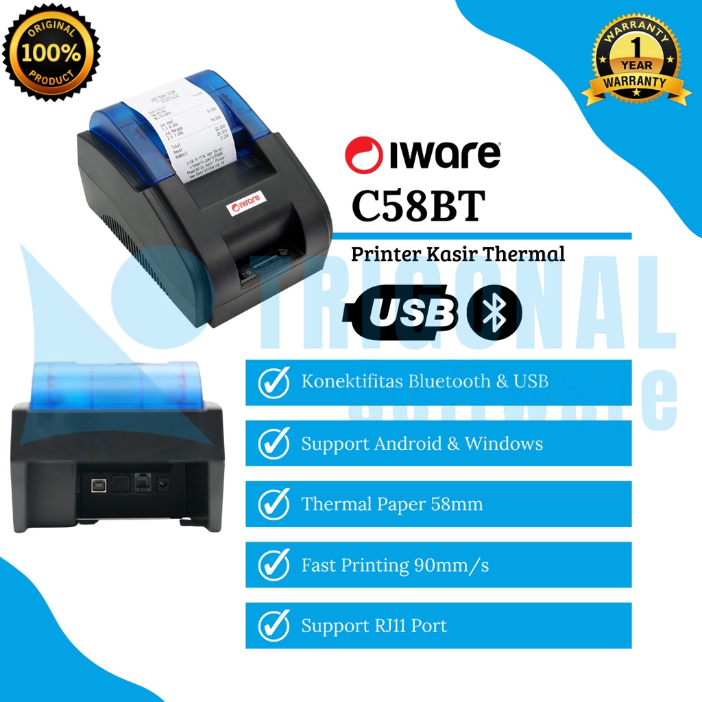 Jual Printer Kasir Bluetooth IWARE C58BT | Shopee Indonesia