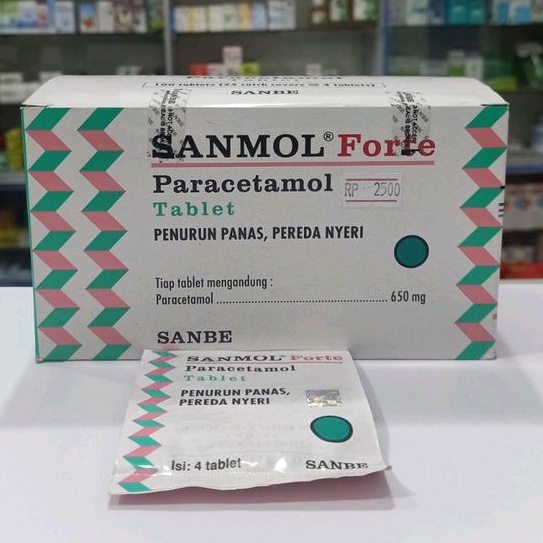 Jual Sanmol Forte Tablet Paracetamol 1 Strip isi 4 Tablet | Shopee ...