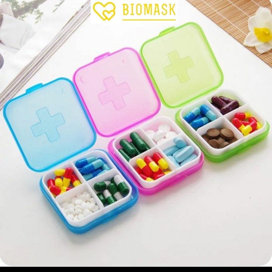 Jual Kotak Obat 4 Sekat Tempat Penyimpanan Medicine Box Kapsul Pil ...