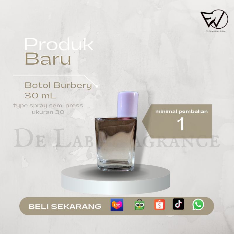 Jual botol parfum burberr*y 35 ml semi press/botol parfum niki 35 ml ...