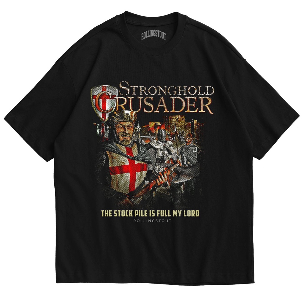 Jual T-SHIRT | KAOS OVERSIZE | STRONGHOLD CRUSADER | BLACK ...