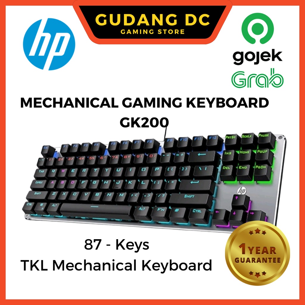 Jual Keyboard Gaming RGB Blue Switch TKL Grey Mechanical Keyboard HP ...