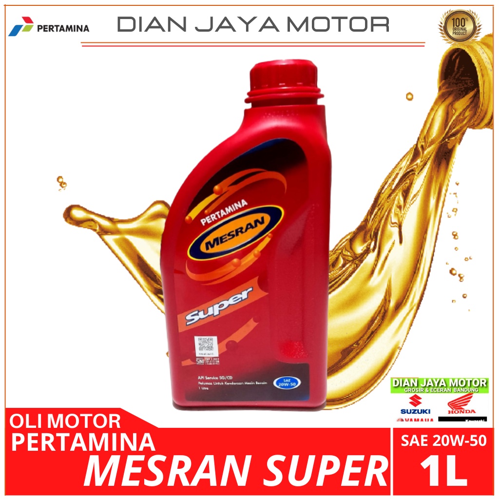 Jual MESRAN SUPER SAE 20W-50 1 LITER OLI MESIN PERTAMINA MESRAN SUPER 1 ...