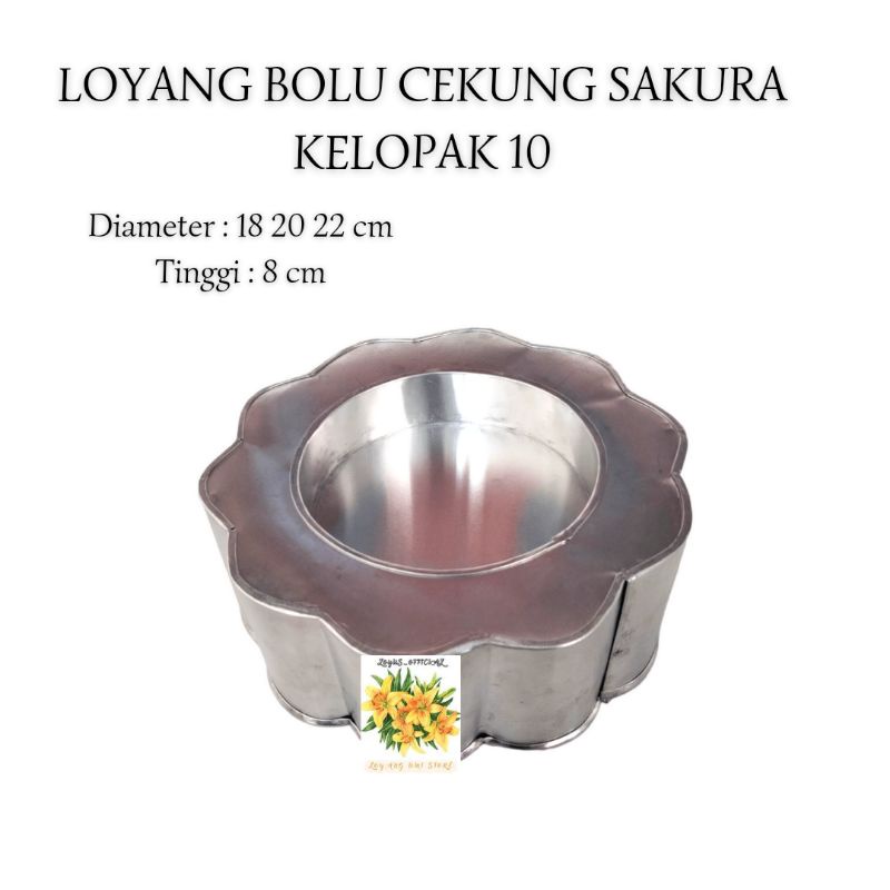 Jual Loyang bolu lumer cekung sakura kelopak 10 bahan Almunium ukuran ...