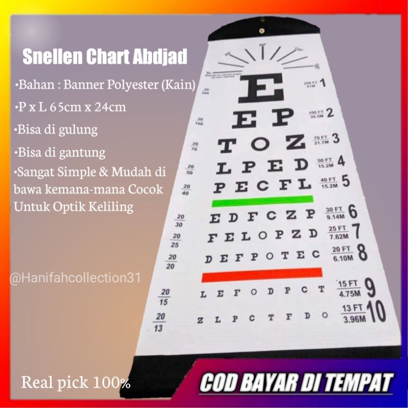 Jual Snellen Chart abjad Bahan Kain Banner Polyester Tes Mata Rabun ...