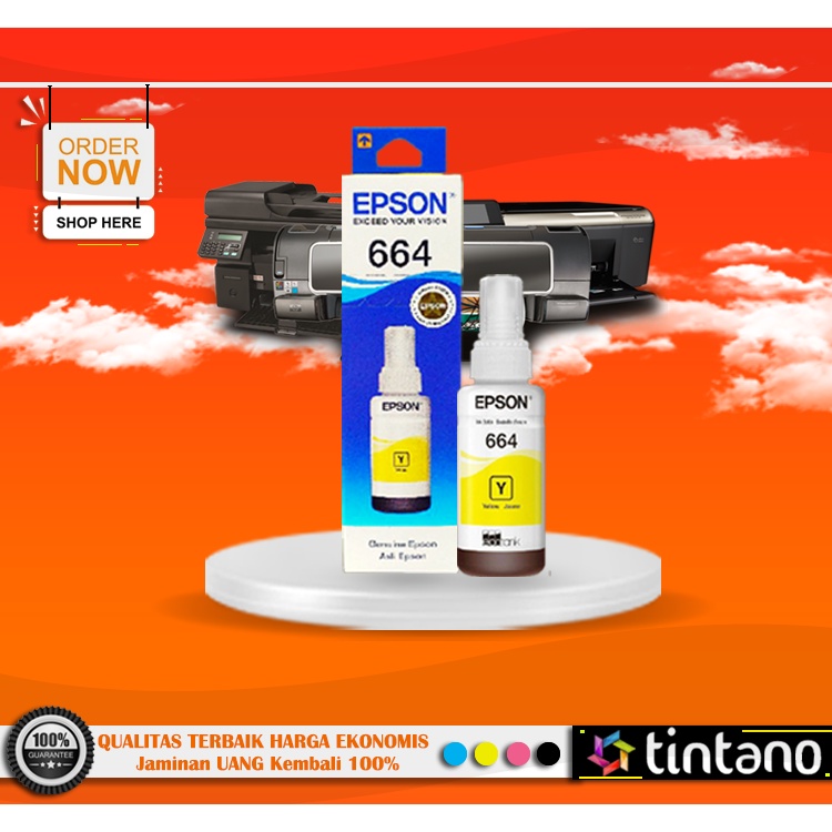 Jual Tinta Epson 664 YELLOW SERIES L360 L120 L110 L210 L220 L310 L850 ...
