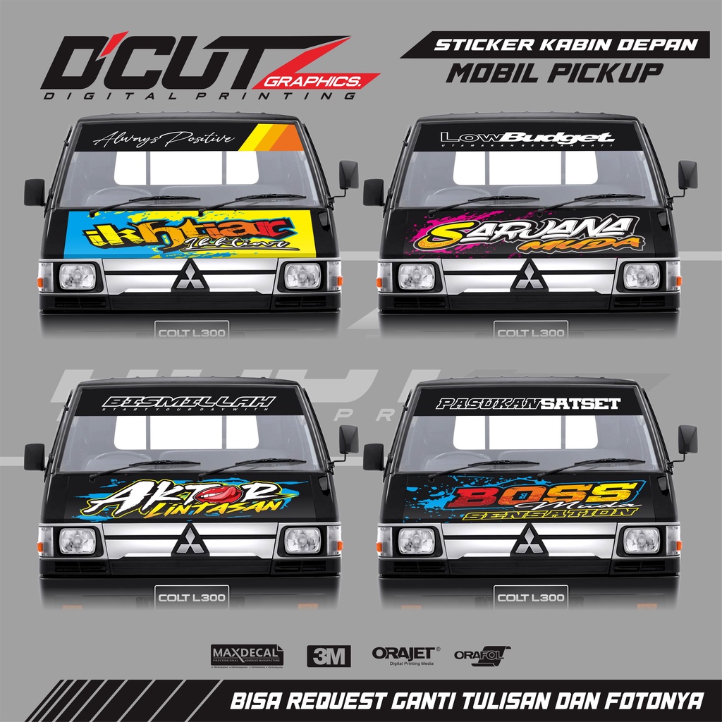 Jual Decal Sticker Kabin Mobil Pickup L300 ( BISA REQUEST ) | Shopee ...