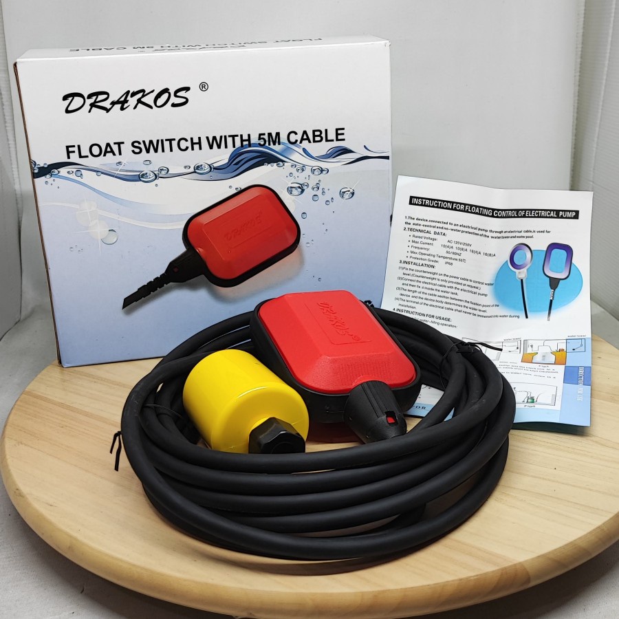 Jual FLOAT SWITCH 5 METER KABEL FLOATING SWITCH OTOMATIS TANDON ATAS ...