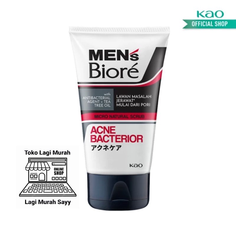Jual Mens Biore Double Scrub Facial Foam Acne Bacterior 100gr | Shopee ...