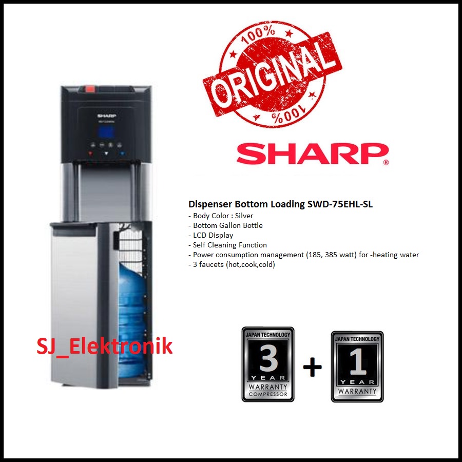 Jual Dispenser SHARP Galon Bawah SWD-75EHL-SL / SWD75EHLSL / 75EHL SL ...