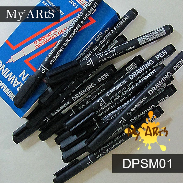 Jual Snowman Drawing Pen Satuan Hitam Pena Bolpoint Fineliner Gambar ...