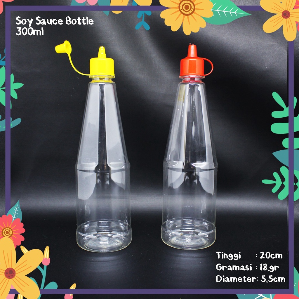 Jual BOTOL KECAP 300ML 300 ML PET FOODGRADE KEMASAN BUMBU DAPUR SAOS SAUS SAMBAL KECAP ASIN ...