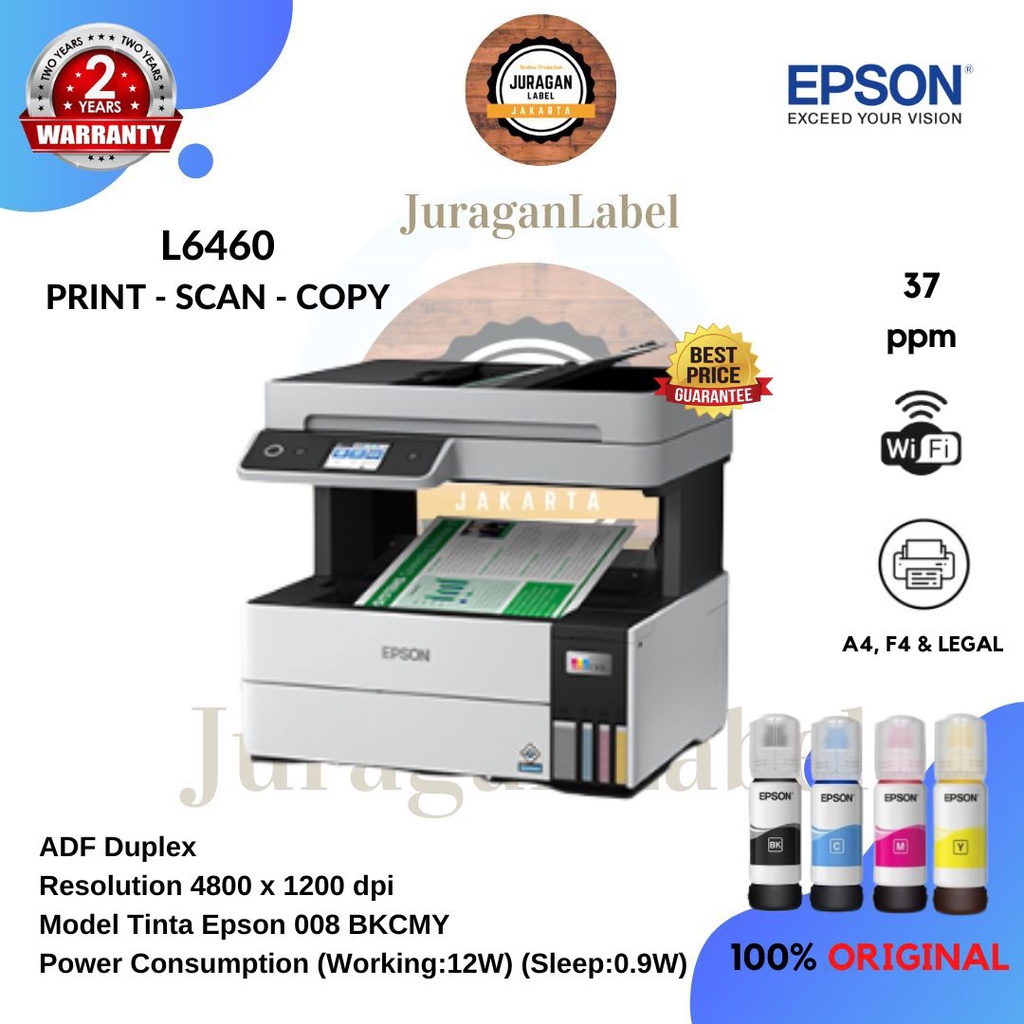 Jual Printer Epson L6460 All In One WiFi A4 Duplex Ink Tank with ADF ...