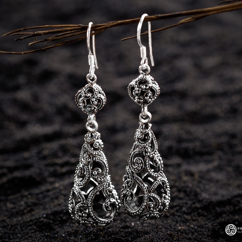 Jual [Original Anting Perak 925 ]Anting Dangling perak Bali Ombak ...