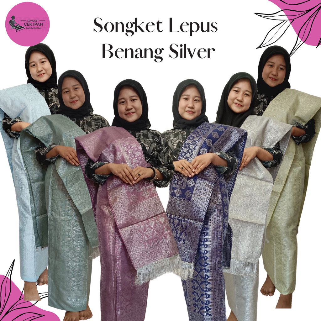 Jual Songket Lepus Benang Silver Khas Palembang Berbagai Motif & Warna - Songket Cek Ipah ...