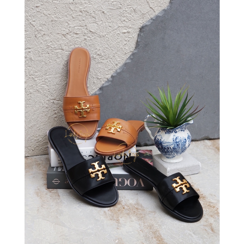 Jual Tory burch everly slide calf leather (authentic / original ...