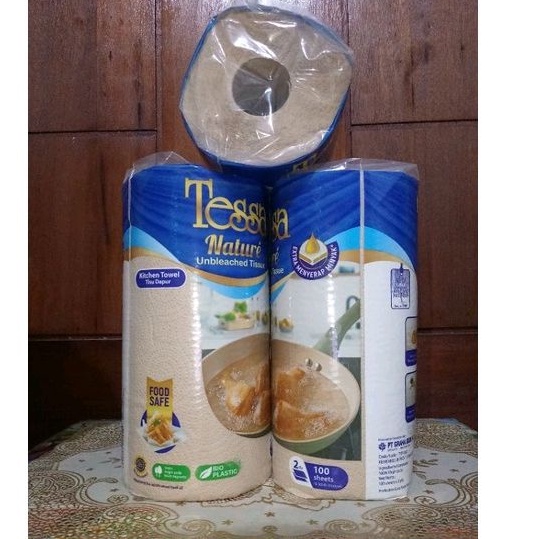 Jual Tessa Nature Unbleached Tissue 100 sheet Kitchen Towel (Tisu Dapur ...