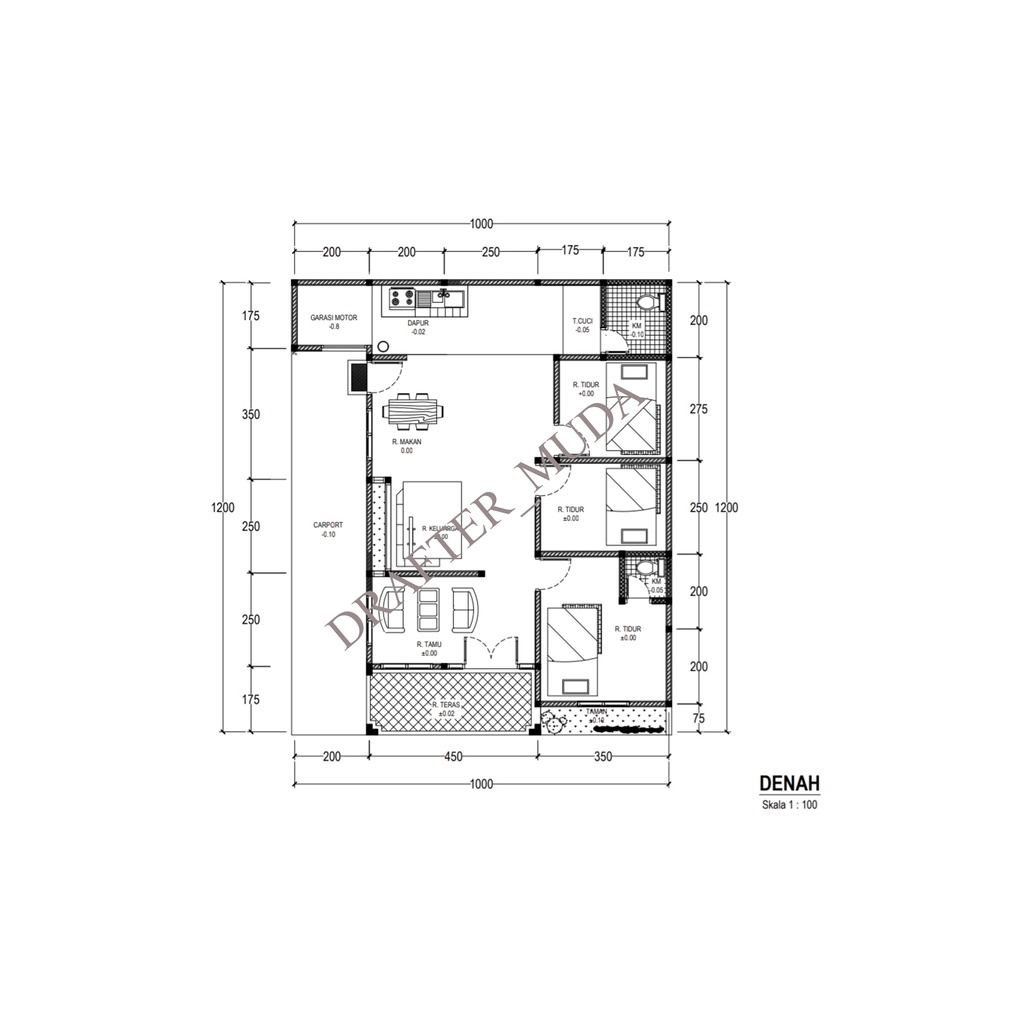 Jual (DENAH RUMAH 2D) Jasa gambar denah bangunan1 lantai atau lebih ...