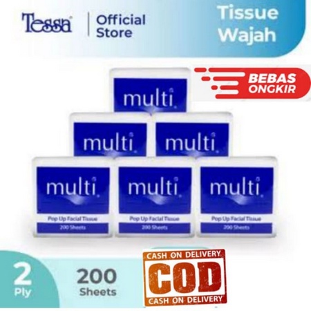 Jual [GJK] [ISI 4] Tisu Multi Pop Up Facial Tissue 200 Sheets 2 Ply ...