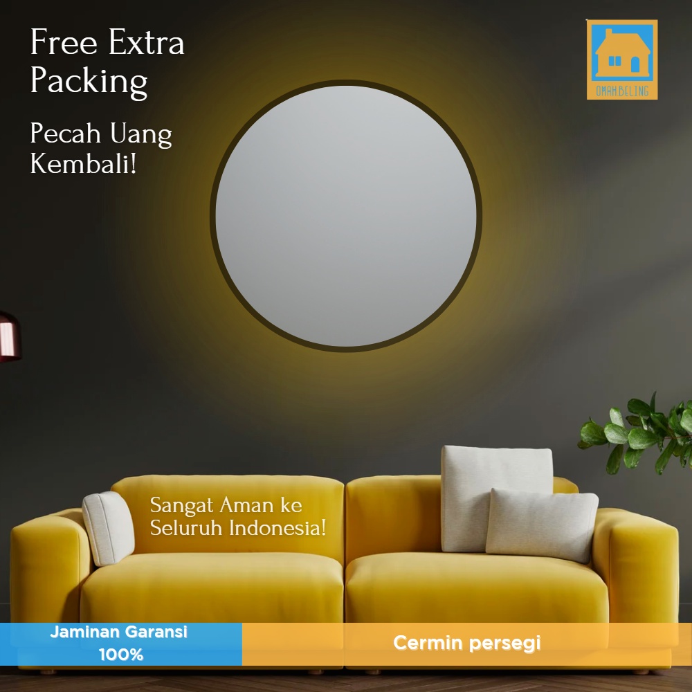 Jual Cermin Bulat LED Strip D50 & D60 Kaca Cermin Lampu Aesthetic ...
