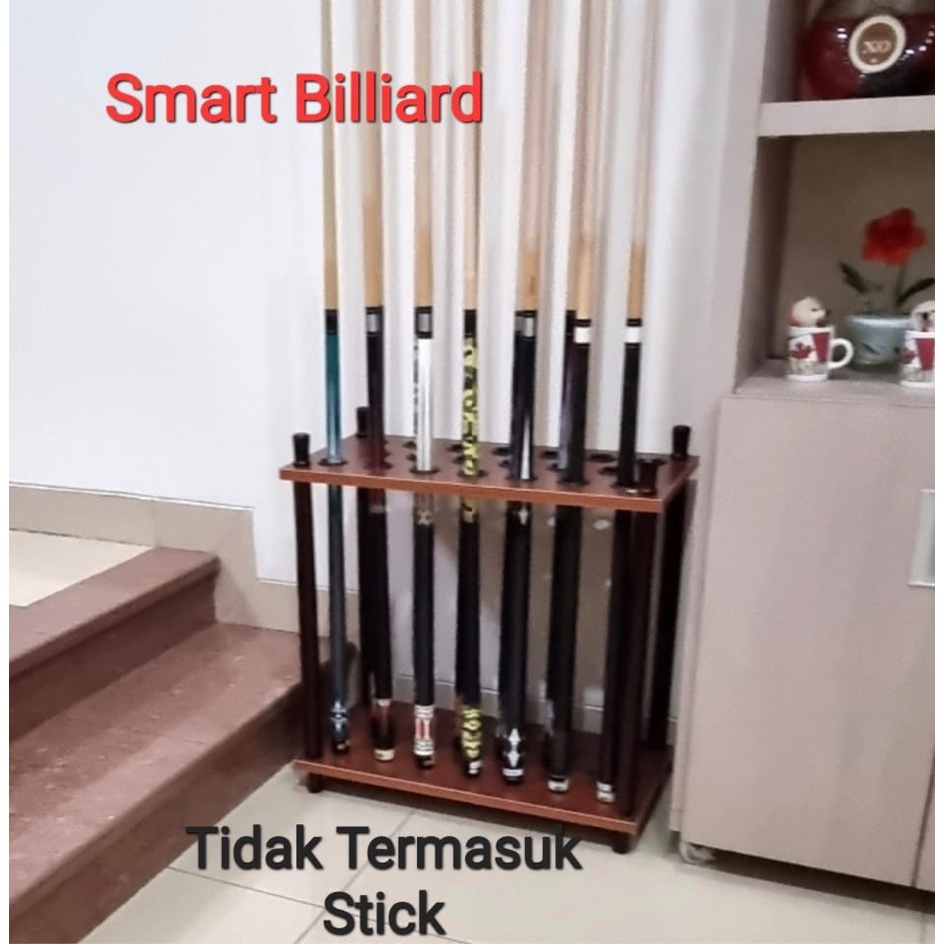 Jual Murrey Floor Cue Rack RK-20 Rak Stick Kayu Sudut Corner Billiard ...
