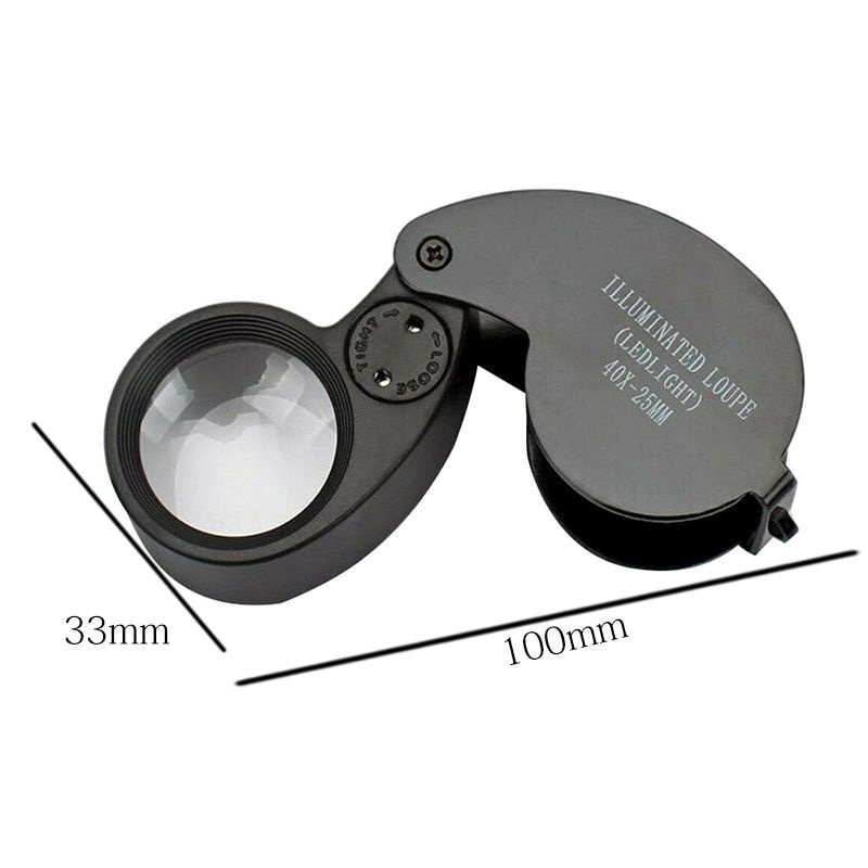 Jual Kaca Pembesar Geologi LED 40x 25mm/ Illuminated Lipat / Loupe ...
