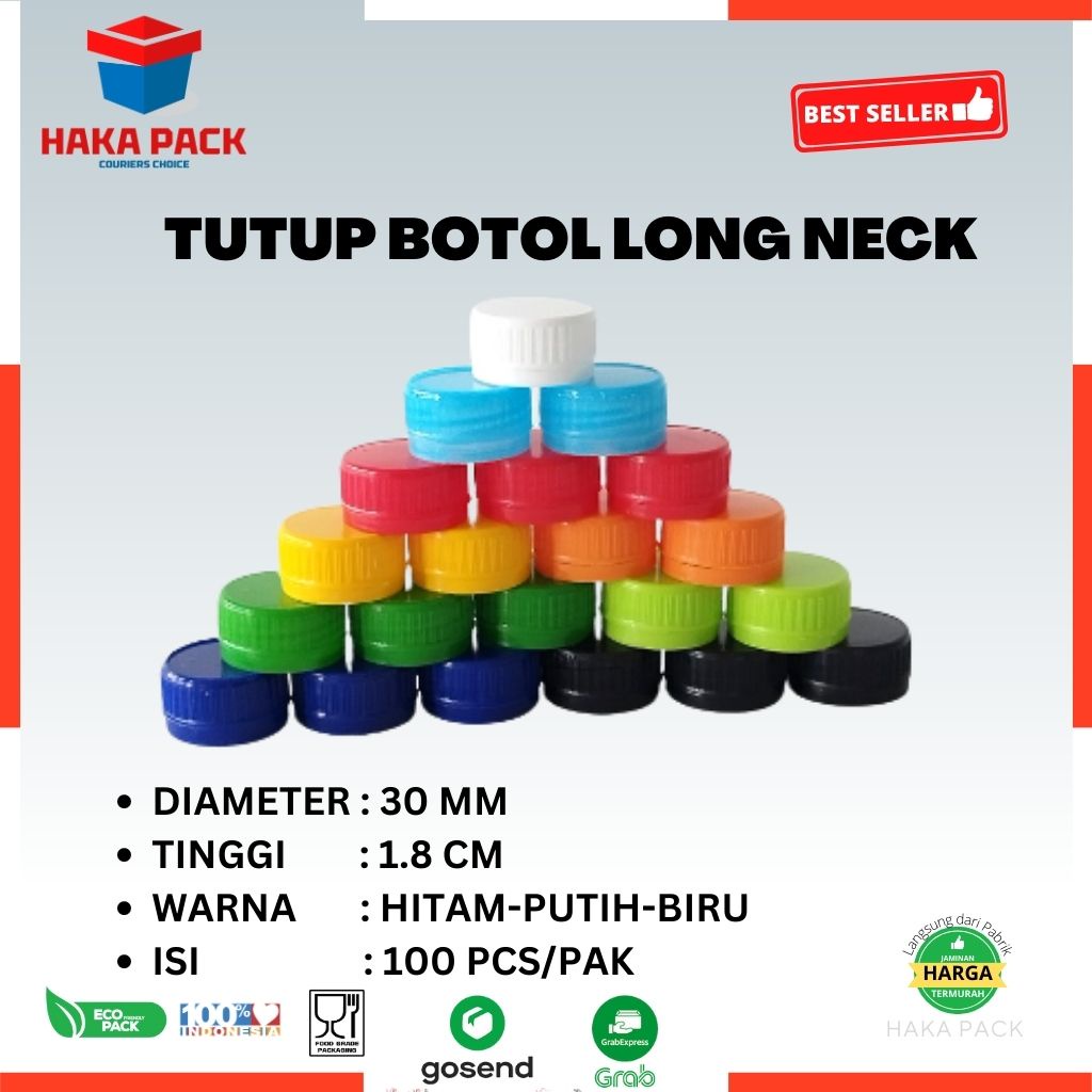 Jual Tutup Botol Long Neck / Tutup Botol warna HITAM PUTIH BIRU ...