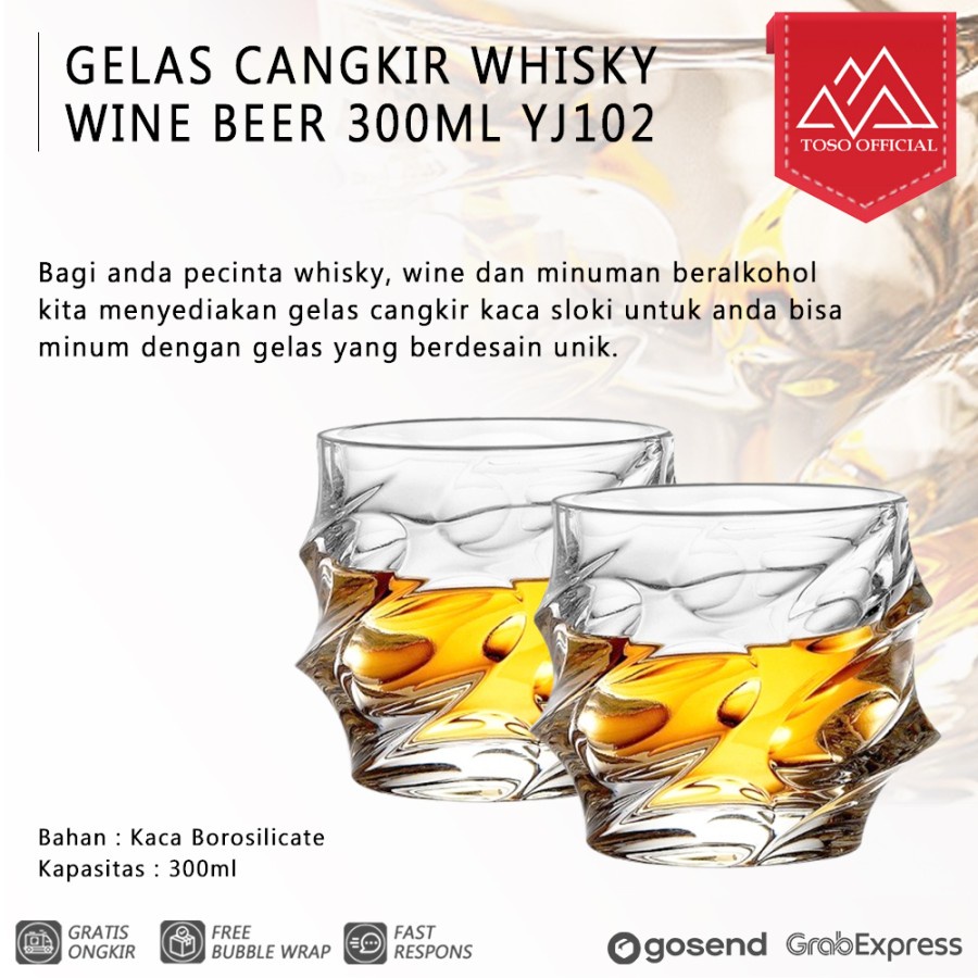 Jual GELAS CANGKIR WHISKY WINE GLASS CUP BEER GELAS SLOKI 300ML GELAS ...