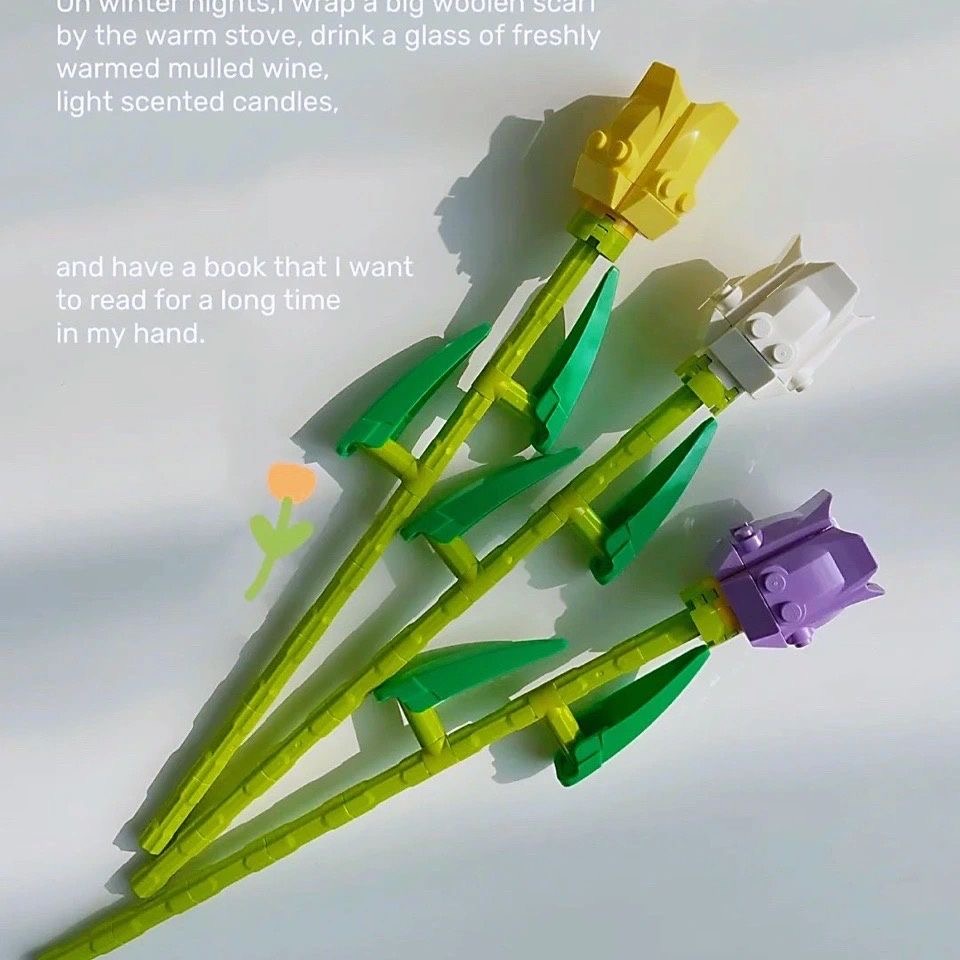 Jual Bunga Balok Mainan DIY Bouquet Flower Mawar Merah Blok Bangunan ...