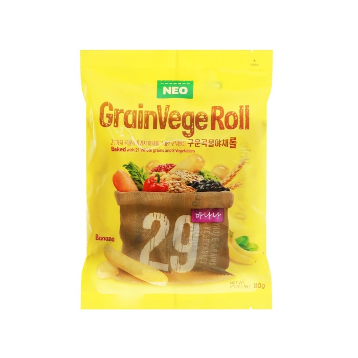 Jual Neo Grainvege Roll Banana / Wafer Roll Rasa Pisang 80 Gr | Shopee ...
